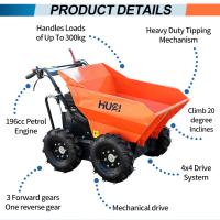 China Hand Pull Rope Recoil Start Mini Dumper Truck with Petrol Engine Power and 125L Bucket for sale