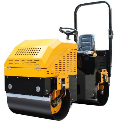 China 1000kg Vibratory Mini Road Compactor Double Drum Ride On Road Roller for Construction for sale