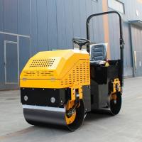 China 1000kg Vibratory Mini Road Compactor Double Drum Ride On Road Roller for Construction for sale