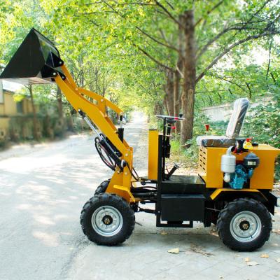 China 0.8 Ton Frontal Compact Mini Front Loader 1 cbm Bucket Capacity for Restaurant for sale