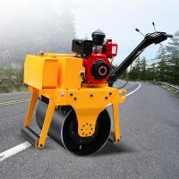 China 20KN Exciting Force HQ-YL600 Single Drum Mini Walk Behind Vibratory Road Roller Hand Roller Compactor for sale