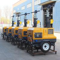 China 7m Trailer Hand-Lifting Mobile Lighting Tower 4va4000 for 12H Continuous Operation for sale