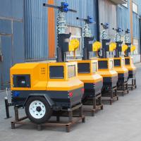 China 3500K Floodlight Mobile Trailer Mounted Solar Power LED Light Towers for Street Lighting for sale