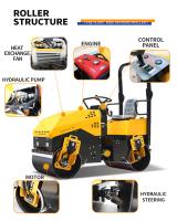 China 5.5L Fuel Tank 1.5 Ton Full Hydraulic Construction Machinery Road Roller for Road Repair for sale