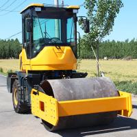 China 3 Ton 4 Ton Fully Hydraulic Vibratory Road Roller Single Drum and 80KN Exciting Force for sale