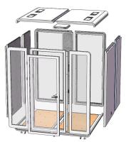 China 4 Person STC35dB(±5dB)/RT0.25S Soundproof Meeting Pod with Fast Installation and Movable Design for sale