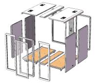 China Portable and Movable Office Pod with W2300*D2200*H2300mm Dimensions and STC35dB(±5dB) Soundproofing for sale