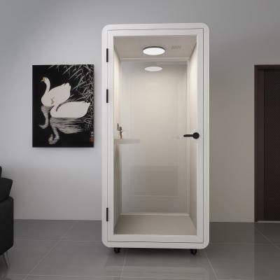 China STC35dB Sound Insulation Acoustic Phone Booth with RT0.75s Reverberation Time and 110-240V Power System for sale