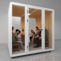China Fully Sealed Frosted Glass Soundproof Booth with 35dB Sound Insulation and No Tools Required Assembly for 6-8 Person Meetings for sale