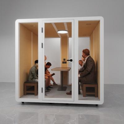 China 35±5dB Soundproof Booth with 5 Year Warranty and No Tools Required Assembly for 6-8 Person Meetings for sale