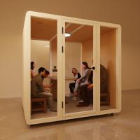 China Award Winning 6 Person Soundproof Booth with 35±5dB Sound Insulation, Variable LED Lighting, and 5-Year Warranty for sale