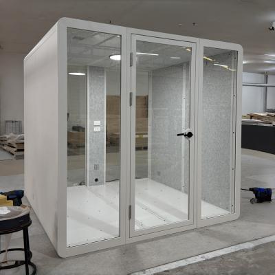 China 6 Person Soundproof Booth with 35±5dB Sound Insulation Variable LED Lighting and 5 Year Warranty for sale