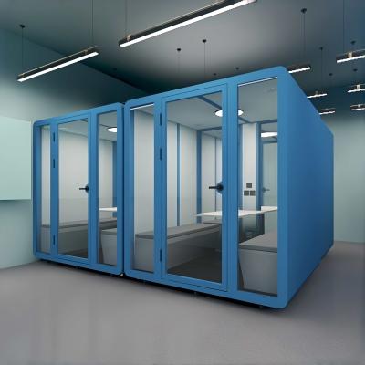 China 4 Person Office Pod with STC35dB Soundproofing and Customizable Laminated Glass for Fast Installation for sale