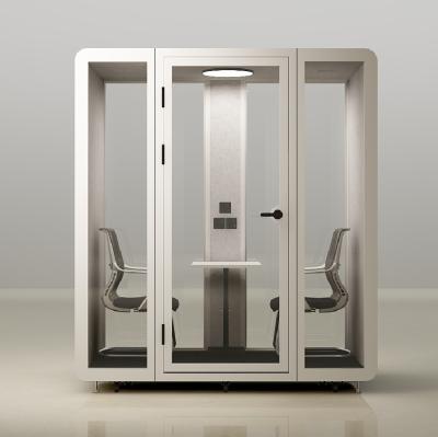 China Commercial Modular Soundproof Booth with STC 45 Rating and Customizable Laminated Glass Office Pod for sale