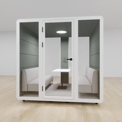 China Commercial 6 People Soundproof Office Pod with 35dB Sound Insulation, 5 Year Warranty, and Built-in Ventilation System for sale