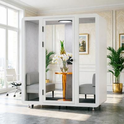 China Soundproof Phone Booth with 7-Layer Acoustic Structure STC 45 Soundproofing and Modular Design Meeting Pod for sale