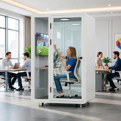 China Soundproof Booth with 21.3 - 48.8dB Sound Insulation and Built-in Ventilation System for Office or Meeting Pod for sale
