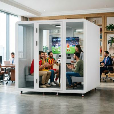 China 6-Person Soundproof Booth with 35±5dB Sound Insulation, 5 Year Warranty, and 7-Layer Acoustic Structure Office Pod for sale