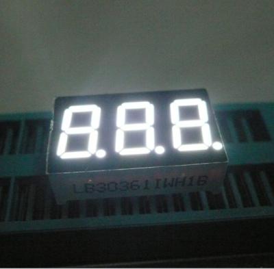 China 3-Digit 7-Segment LED Display Pure White 22.5x14mm 9.2mm Character Height for Electronics for sale