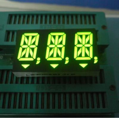China Triple-Digit 14 Segment Alphanumeric LED Display - 14.2mm Character Height, 37.9x22x8mm Package, Green for sale
