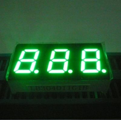 China Triple Digit Pure Green 7 Segment LED Display Common Cathode for sale