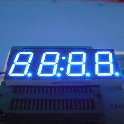 China 0.8 Inch 4-Digit Seven Segment LED Display - Ultra Bright Blue, 20.4mm Height, 100-120 mcd Intensity for sale