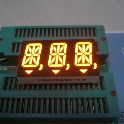China Ultra Amber 14-Segment Alphanumeric Display 14.2mm Character Height Cathode Polarity 20mA for sale