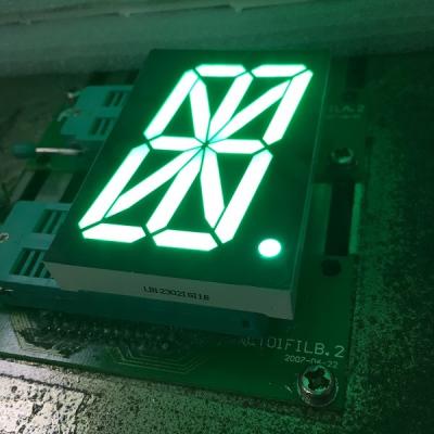 China 2.3 Inch Pure Green 16 Segment LED Display - Common Anode 56.8mm Height for Digital Panels for sale