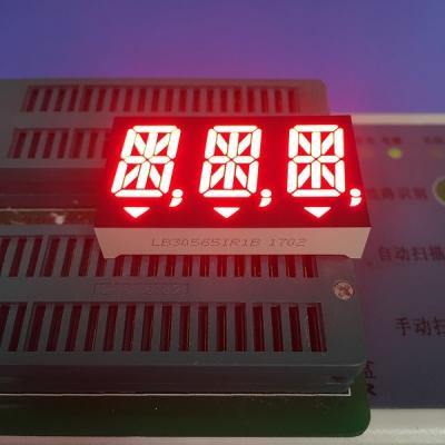China Ultra Red Triple Digit 14 Segment LED Display 14.2mm Character Height 37.9x22x8mm for Medical Instruments for sale