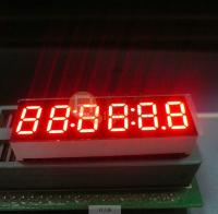 China 6 Digit Size LED Clock Display with Wavelength of 515-525nm and Electricity Power Source for sale