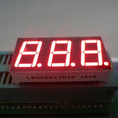 China Common Cathode Ultra bright Red Surface LED Display 7 Segment 3 digit 14.2mm for Temperature Controller for sale