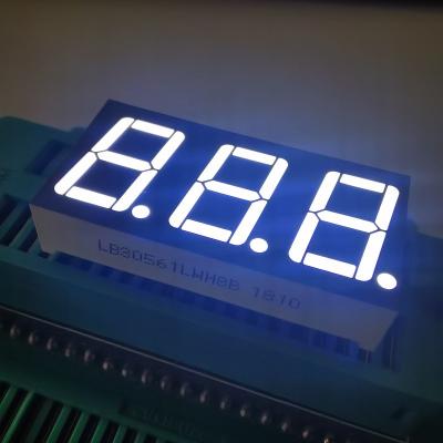 China 3 digit 14.2mm Common Anode Ultra Bright White 7 Segment LED Display for Temperature Controller for sale