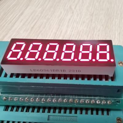 China Yellow 6-digit 0.36-inch 7 Segment LED Display, Widely Used for Instrument Panel for sale