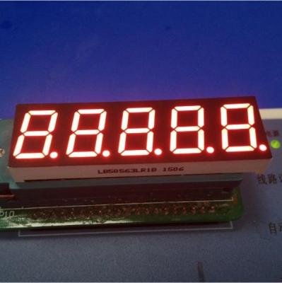 China Super Bright Red 14.2mm 5 Digit 7 Segment LED Display Common Cathode for sale