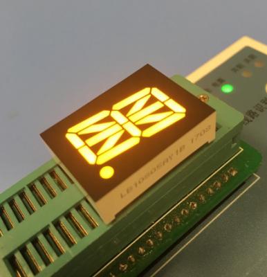 China 0.8 inch 16 Segment Alphanumeric LED Display Yellow Single Digit Common Anode For Elevator Indicator for sale