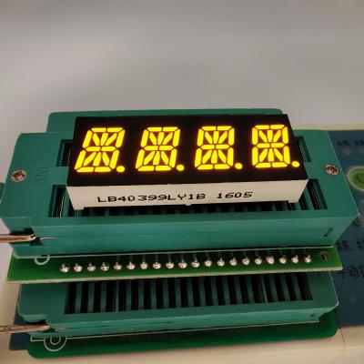 China 4 Digit 16 Segment Yellow Alphanumeric LED Display for Instrument Panel for sale