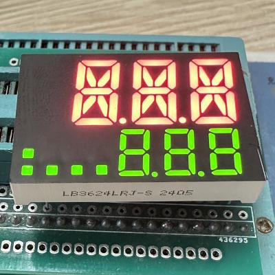 China Customized Red /Green Dual Line 3 Digit 7 Segment LED Display Common Cathode for Temperature Controller for sale