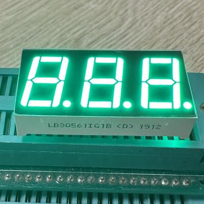 China Pure Green 3 Digit 0.56 inch 7 Segment LED Display Common Anode for Temperature Controller for sale