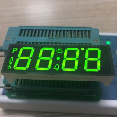 China SMT PINS Custom LED Display 7 Segment 4 Digit Super Bright Green For Oven Controller for sale