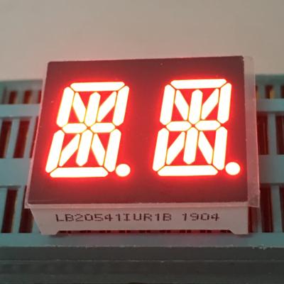 China Ultra Red 0.54 Inch Dual Digit 14 Segment Alphanumeric LED Display 25.2x21.1mm for Instrument Panels for sale