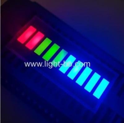 China High Brightness 10-Segment Multicolor LED Bar 25.4x10.1mm for Instrument Panels with 50-100mcd Intensity for sale