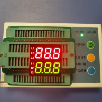 China Double Row 8.6mm Height 7 Segment LED Display Two Color 3 Digit for sale