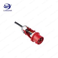 China 16A / 32A / 63A / 125A PA66 red / blue Circular Connector Cable Assembly With Olflex Classic 110h Wiring Harness for sale