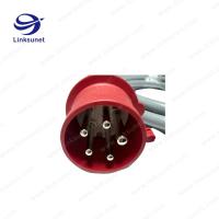 China 16A / 32A / 63A / 125A PA66 red / blue Circular Connector Cable Assembly With Olflex Classic 110h Wiring Harness for sale