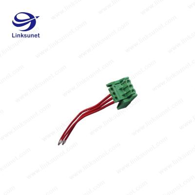 China Pich 5.0mm Custom Wiring Harness With Latch Green Terminal Block 3P - PTFE / ETFE for sale