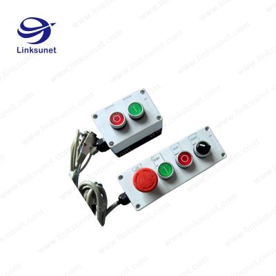 China 2P - 6P PA6/aluminum white Button Box  with Custom Wiring Harness for sale