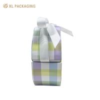 China Custom Easter Egg Shaped Chocolate Gift Box 3 Pieces Set Packaging Box with White Ribbon & EVA Insert for sale