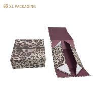China Luxury Leopard Magnetic Folding Gift Box for Handbags Flat Pack Shipping Box for sale