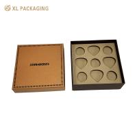 China 2-Piece Lid & Base Luxury Chocolate Packaging with UV Logo and Gold Stamping 9 Square Cavity Kraft Inner Tray for sale