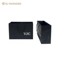 China XL Packaging Customized Packaging Black Bag With Own Logo Shopping Paper Gift Bags Business For Shoes And Clothing for sale